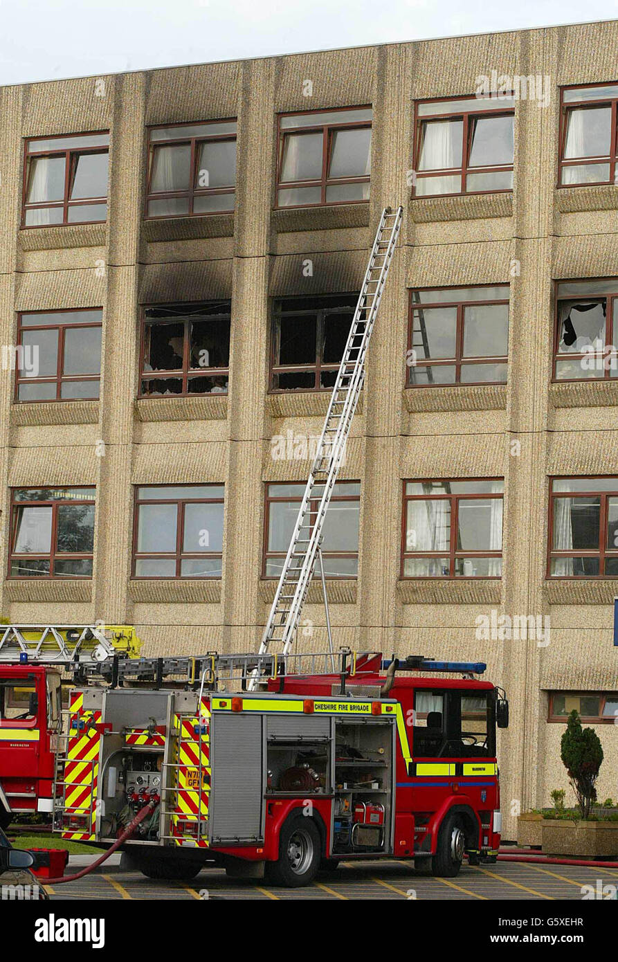 Firefighters pictured tackling a blaze on the second floor at ...