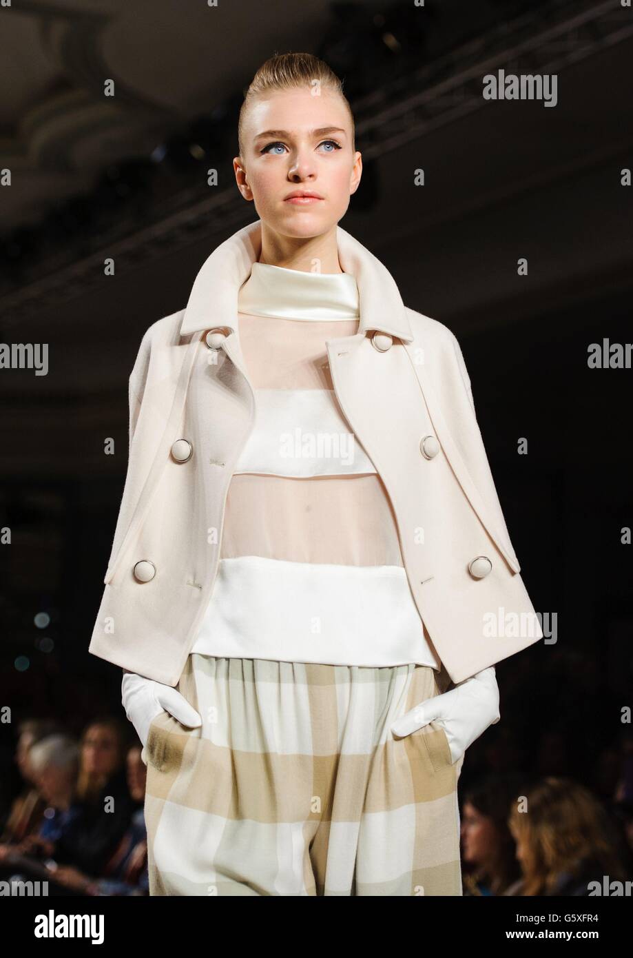 A model on the catwalk at the Temperley London catwalk show on day ...