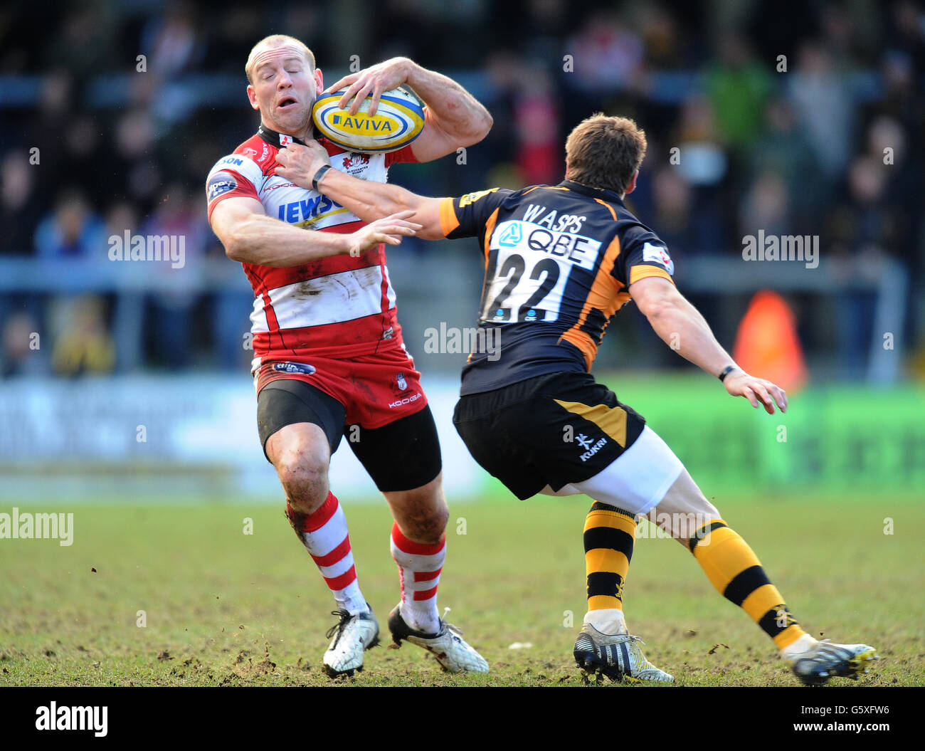 London wasps nick robinson and gloucester rugbys mike tindall left hi ...