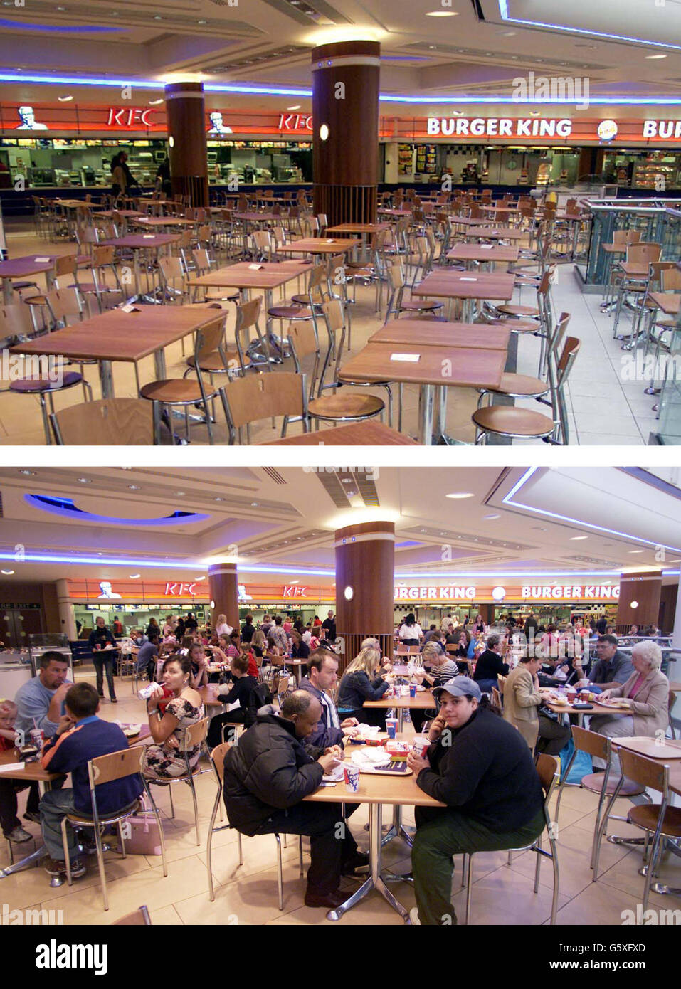 The scene in the restaurant at Lakeside shopping centre 25 miles east ...