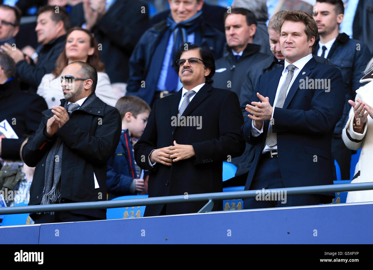 GFH Capital's Salem Patel (left) and Leeds United director David Haigh ...