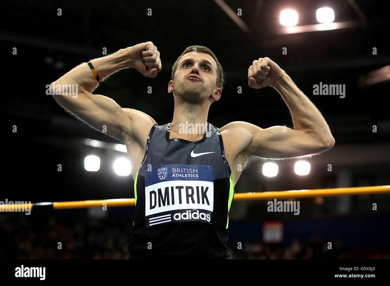 Russia's Aleksey Dmitrik celebrates winning the Men's high jump at the ...