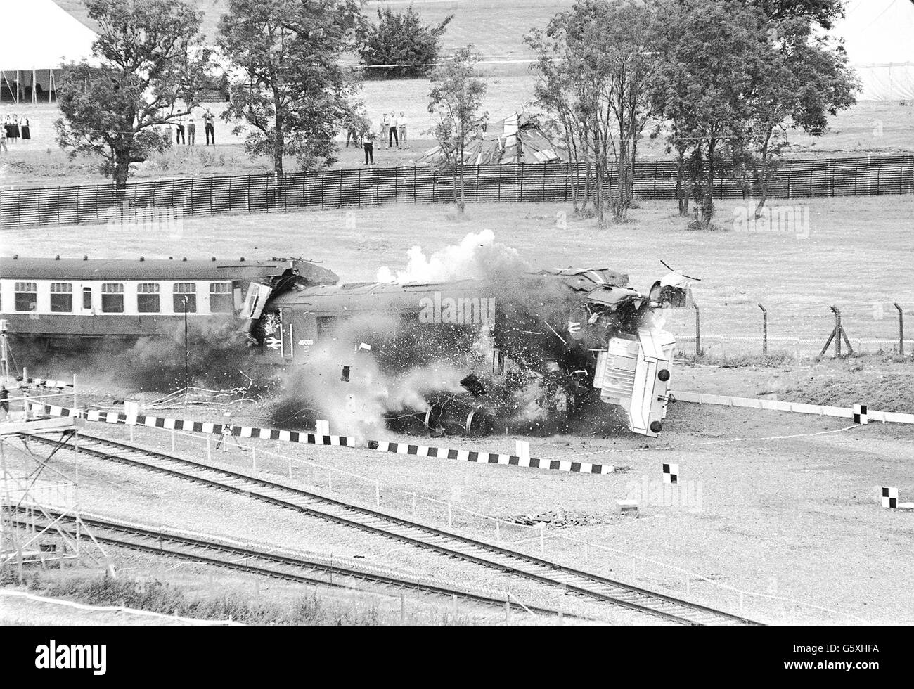 The moment of impact during the Central Electricity Generating Board's ...