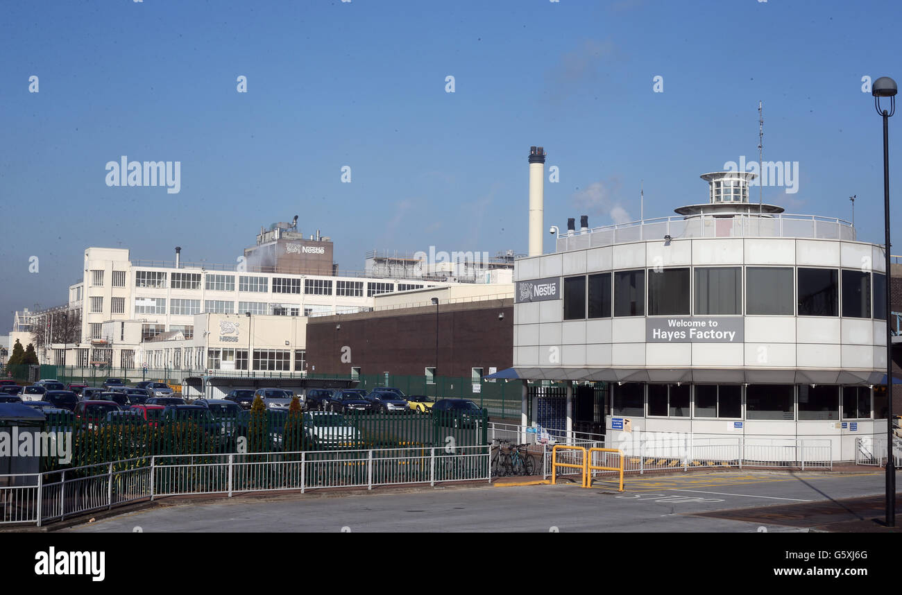 A general view of the nestle factory in hayes hi-res stock photography ...