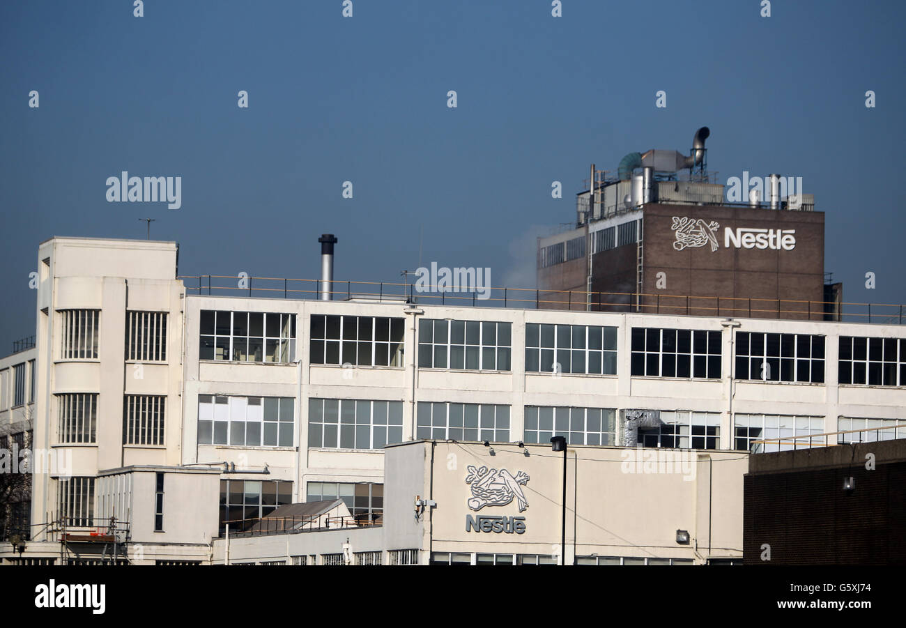 A general view of the nestle factory in hayes hi-res stock photography ...