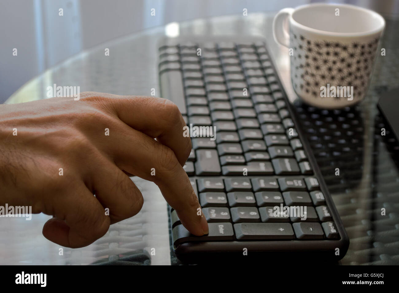Man's hands on keyboard Stock Photo - Alamy