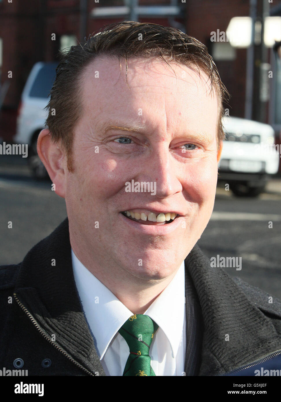 Joint Unionist candidate Nigel Lutton, in Ballymena Co Antrim, where he ...
