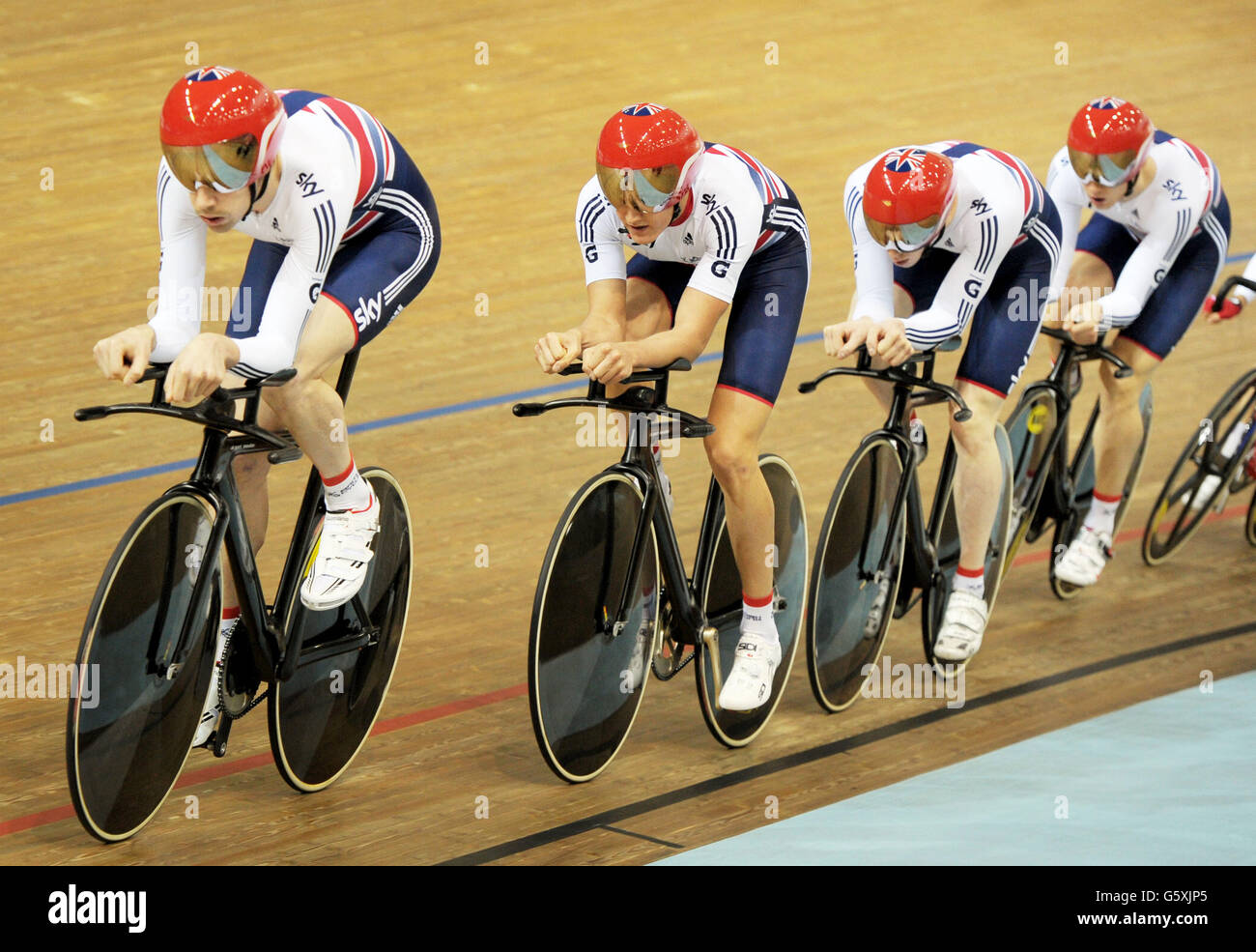 Great Britain's team pursuit squad of (left to right) Andy Tennant, Sam ...