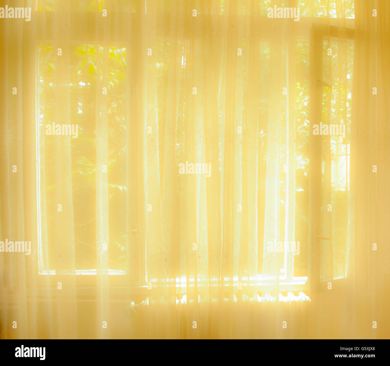 Dreamy curtain with a open window Stock Photo - Alamy