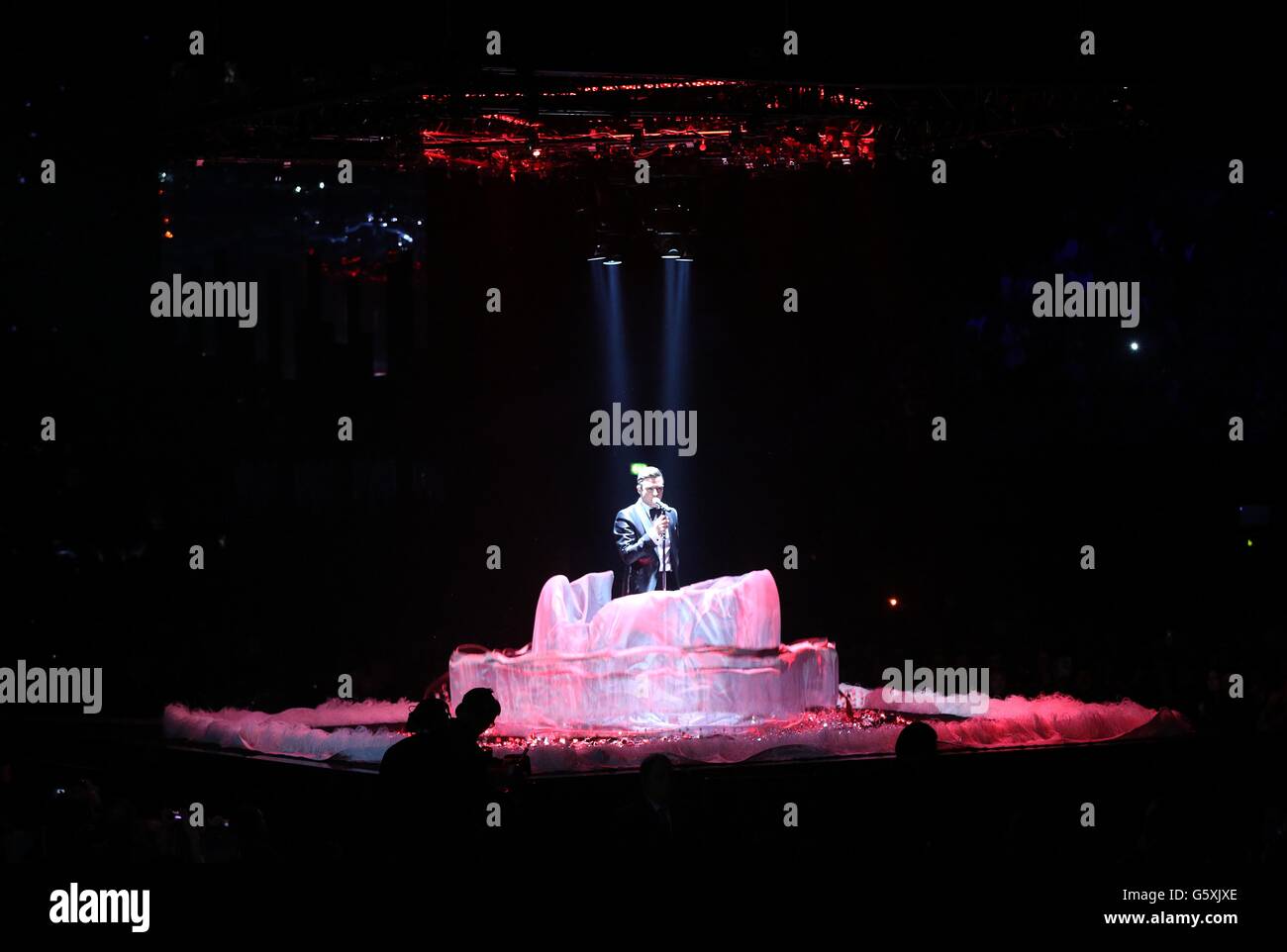 Justin Timberlake performs during the 2013 Brit Awards at the O2 Arena ...
