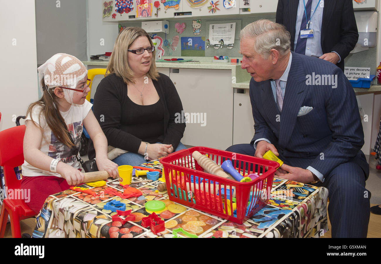 The Prince of Wales eight year old Katie Tuffin and her mother Emma ...