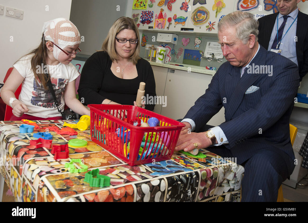 The Prince of Wales eight year old Katie Tuffin and her mother Emma ...