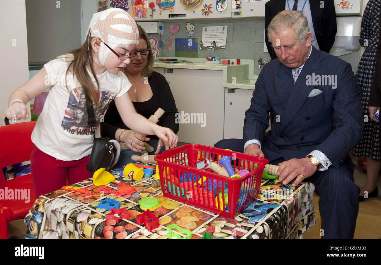 The Prince of Wales eight year old Katie Tuffin and her mother Emma ...