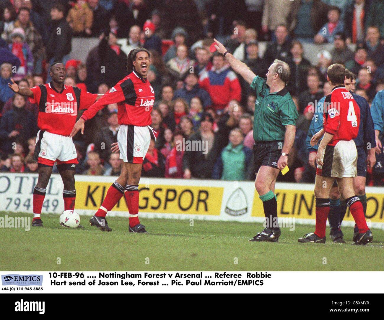 10-FEB-96 .... Nottingham Forest v Arsenal ... Referee Mr Robbie Hart ...