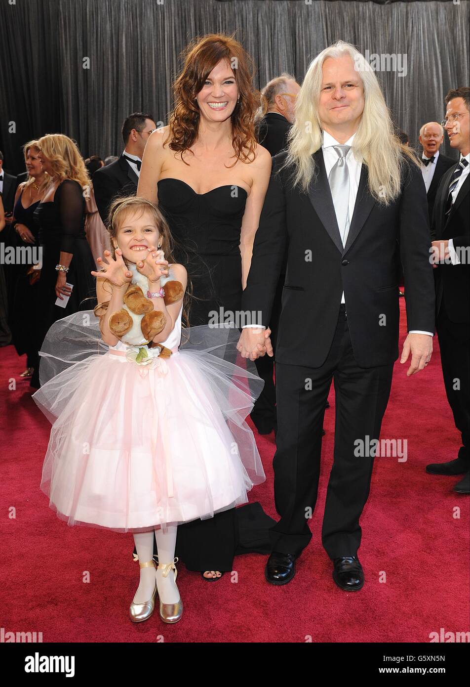 Claudio Miranda, wife Kelli and daughter Sofia arriving for the 85th ...