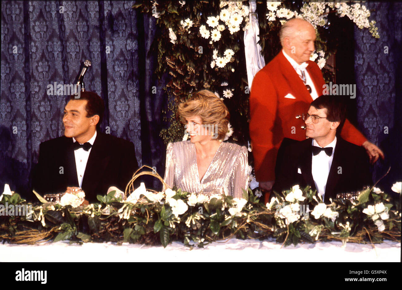 The Princess of Wales flanked right by Bruce Oldfield and left by Roger ...
