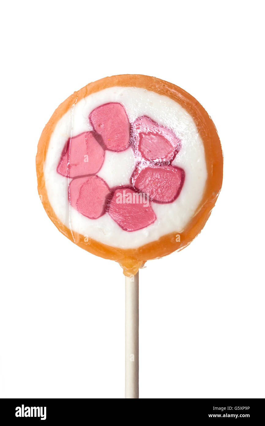 Single colorful lollipop isolated on white background Stock Photo - Alamy