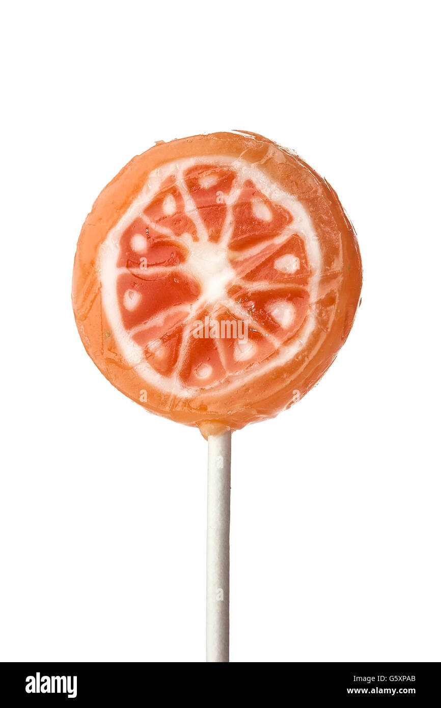 Single colorful lollipop isolated on white background Stock Photo - Alamy