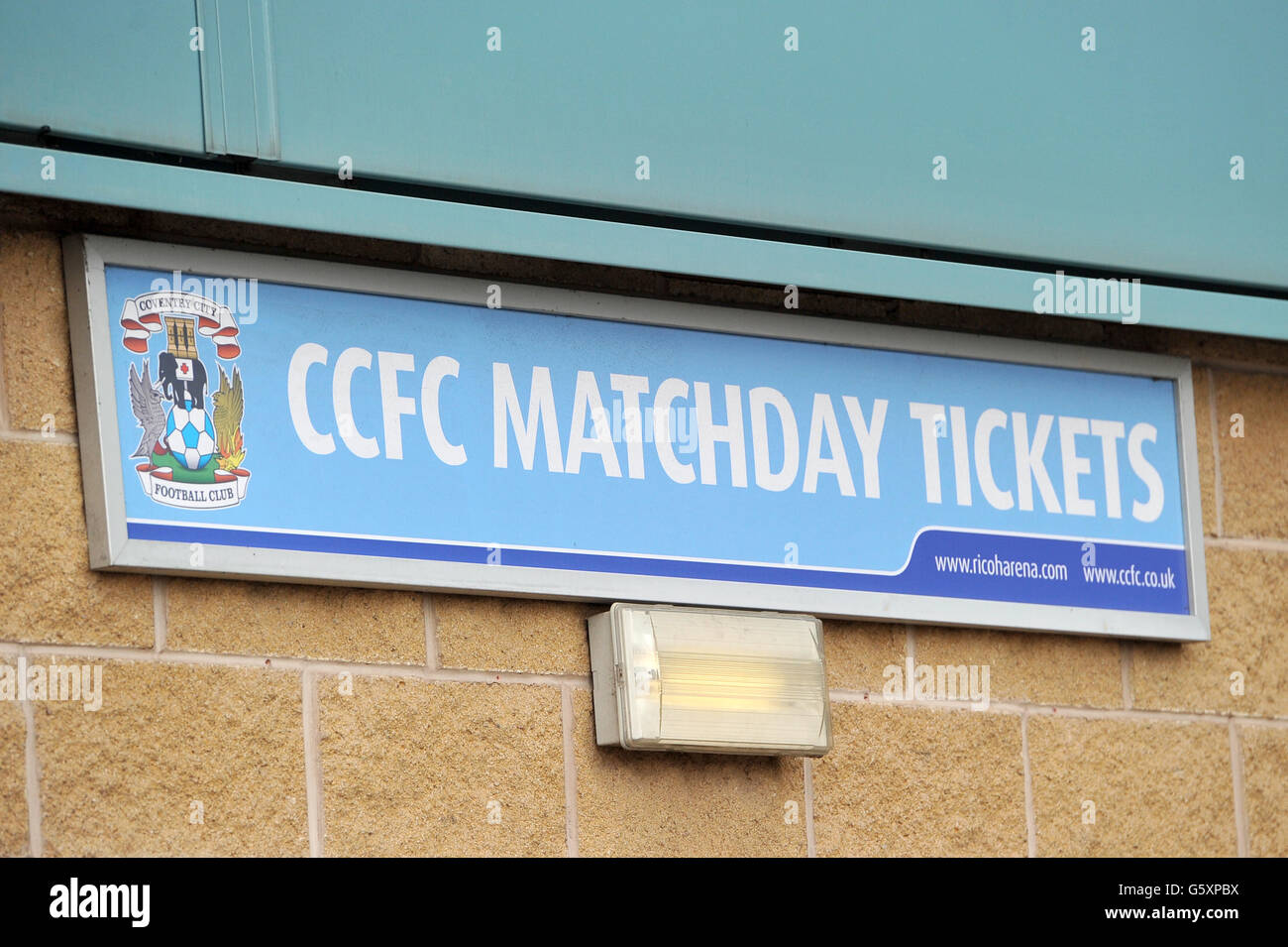 The match day ticket collection point at the Ricoh Arena, home of ...