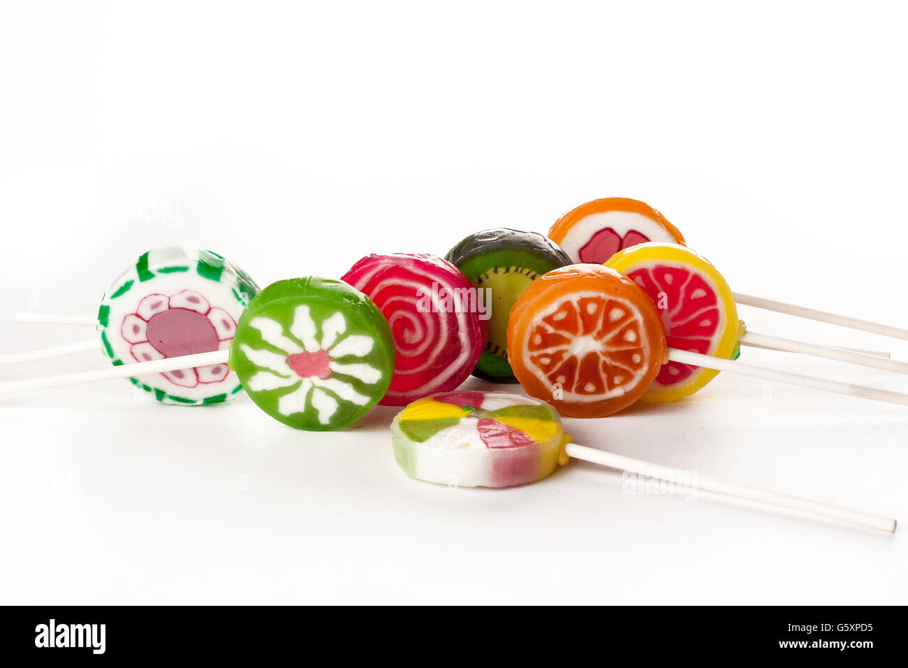 Assorted colorful lollipops Stock Photo - Alamy