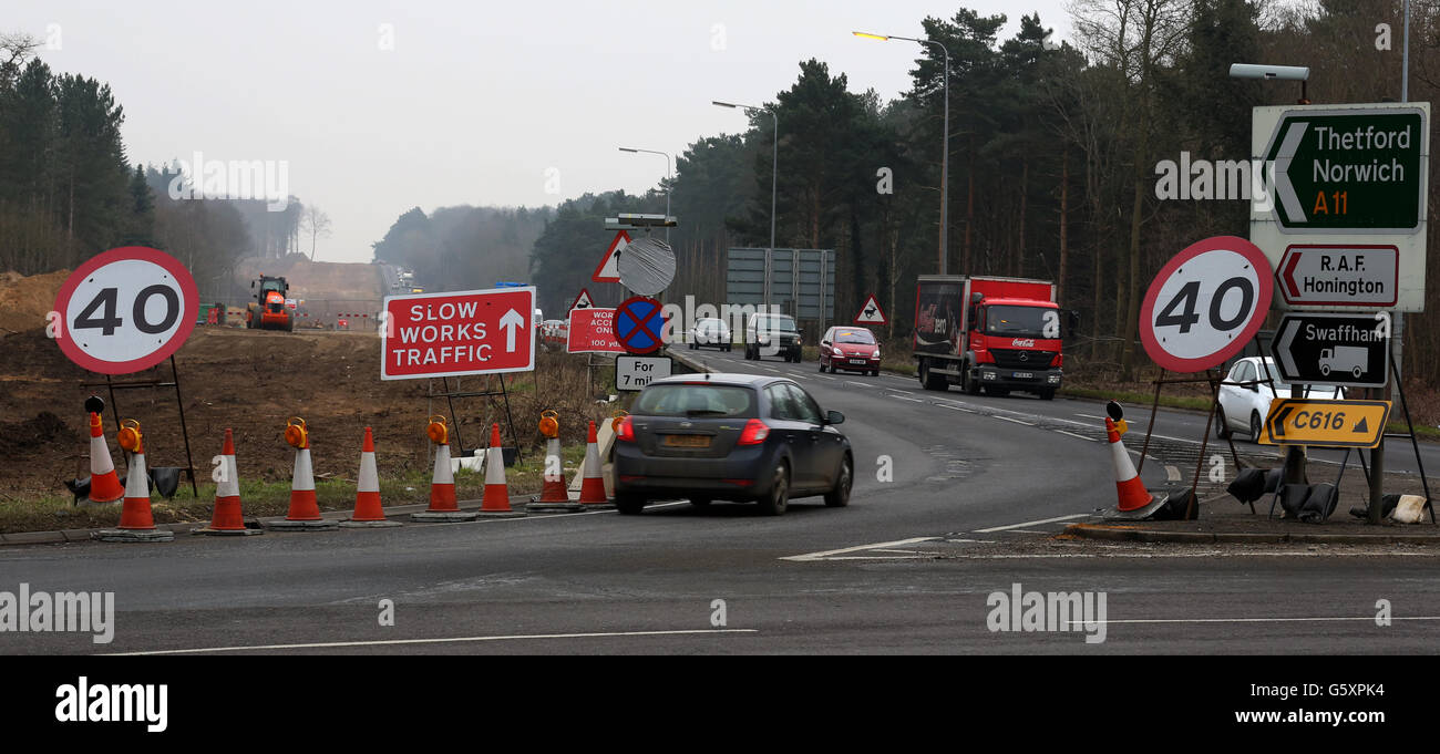Road works on a11 hi-res stock photography and images - Alamy