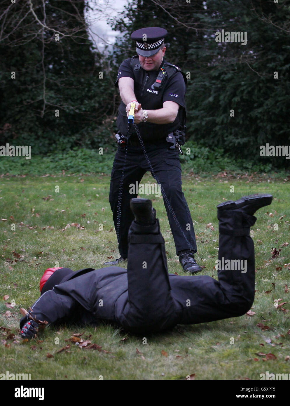 Sussex Police Taser training Stock Photo - Alamy