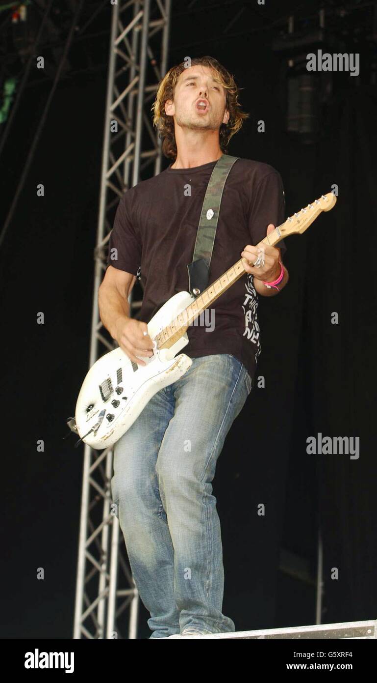 Bush singer Gavin Rossdale during their set on the Pyramid Stage, at ...