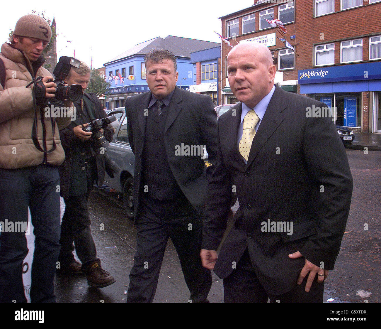 Loyalist Leaders Johnny Adair (right) with Mo Courtney, arrive at the ...