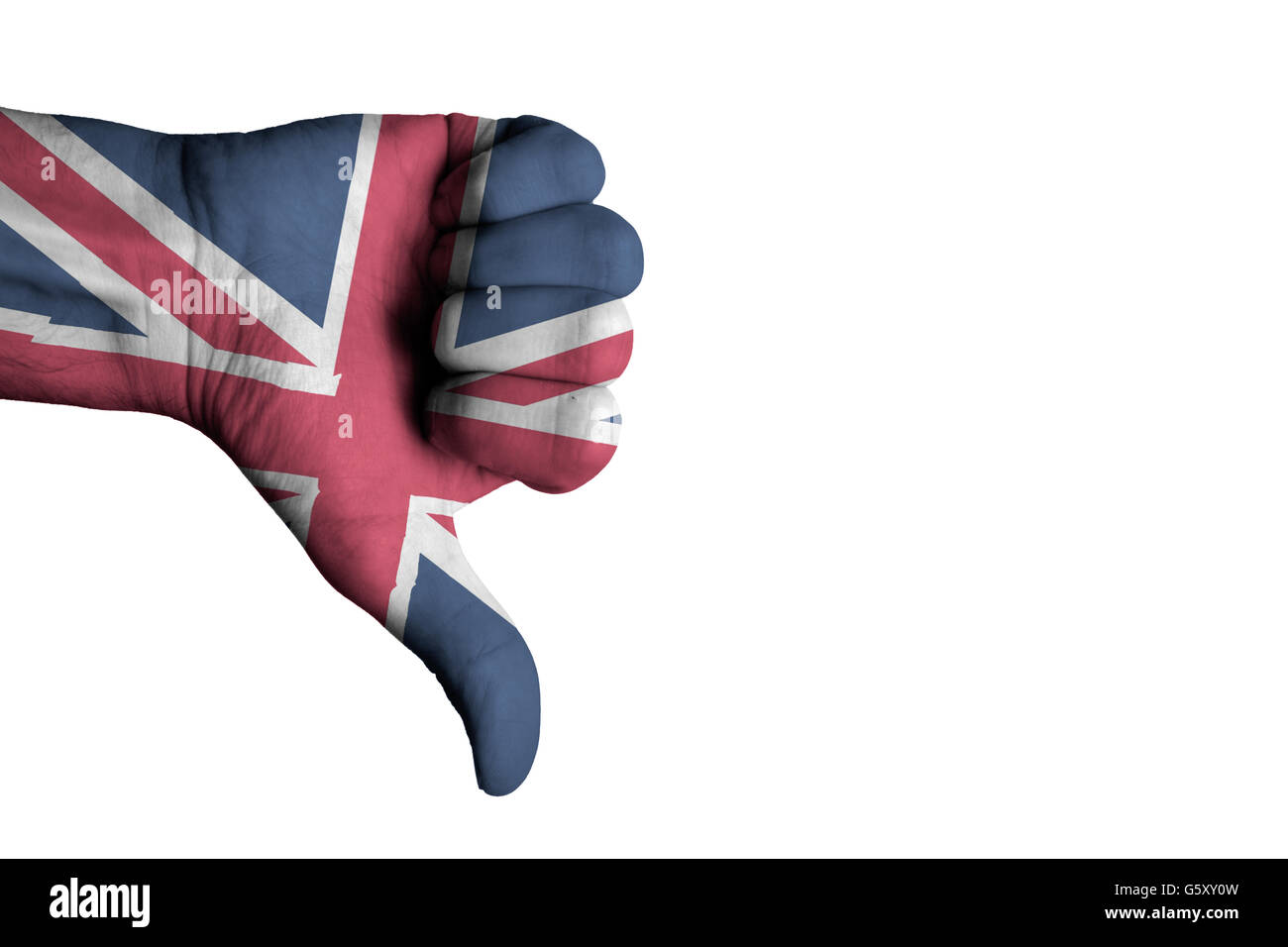 Union Jack flag on human hand Stock Photo - Alamy