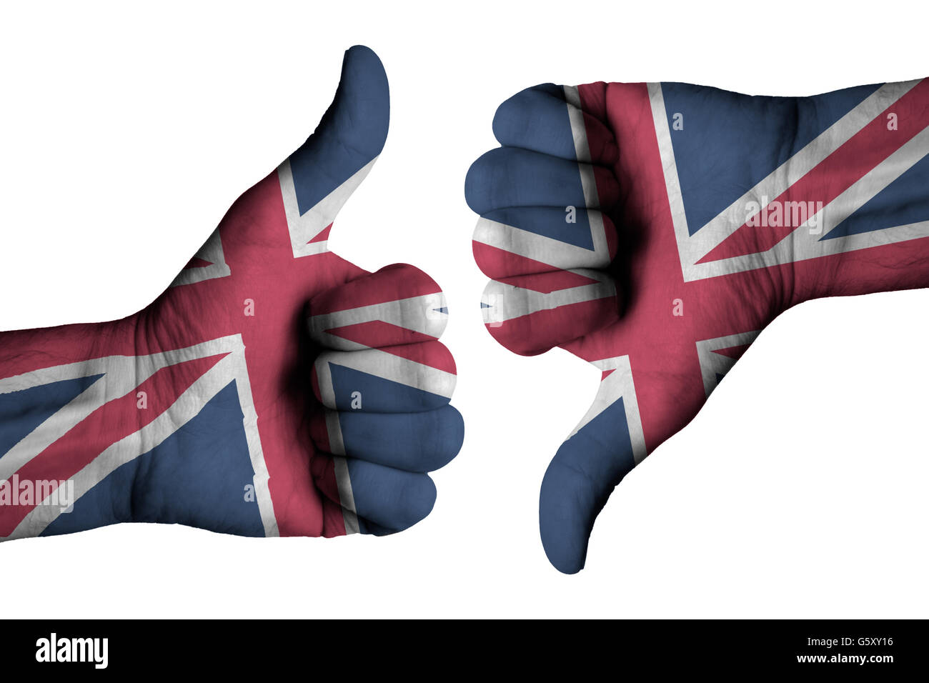 Union Jack flag on human hand Stock Photo - Alamy
