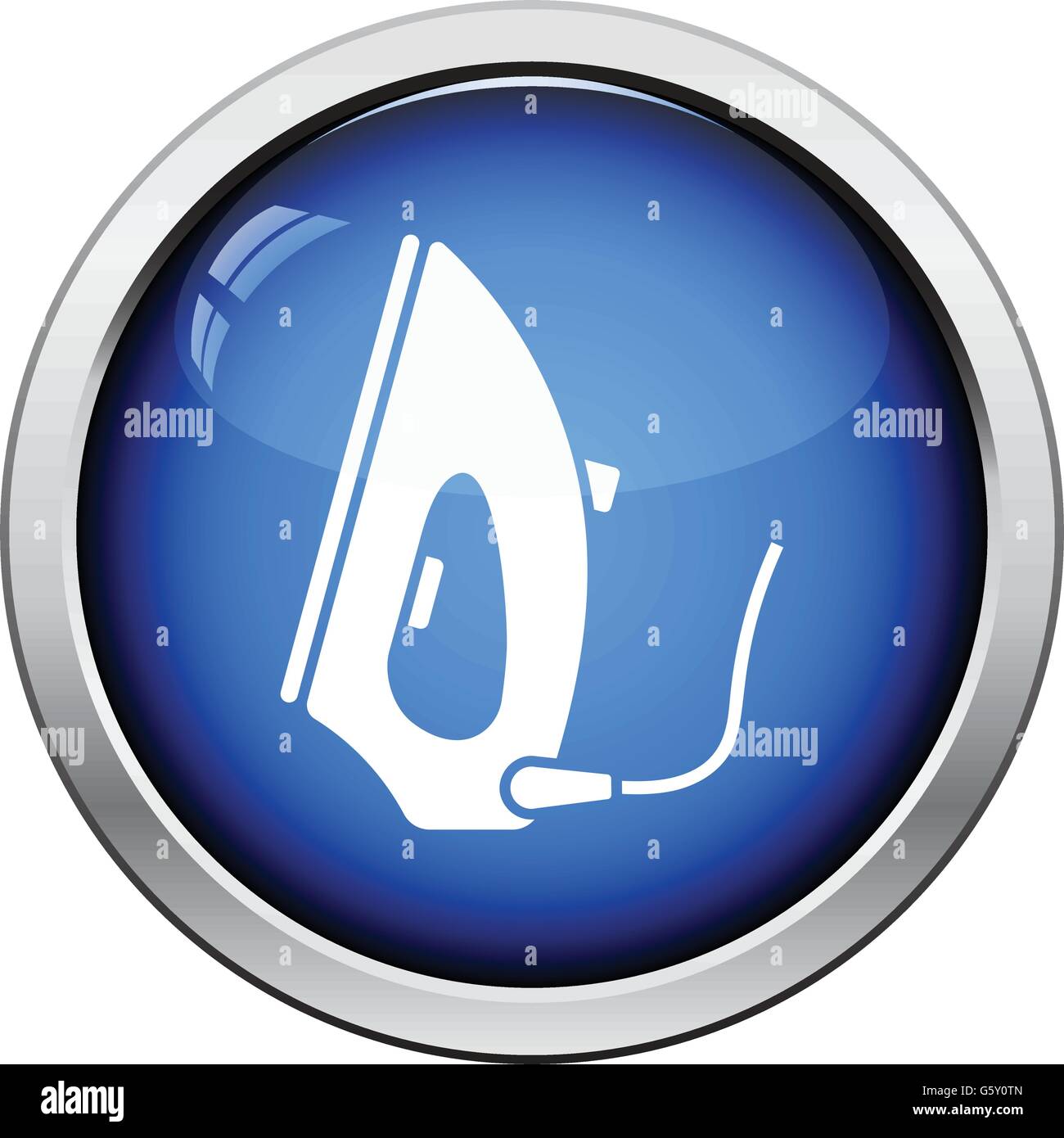 Steam iron icon. Glossy button design. Vector illustration Stock Vector ...