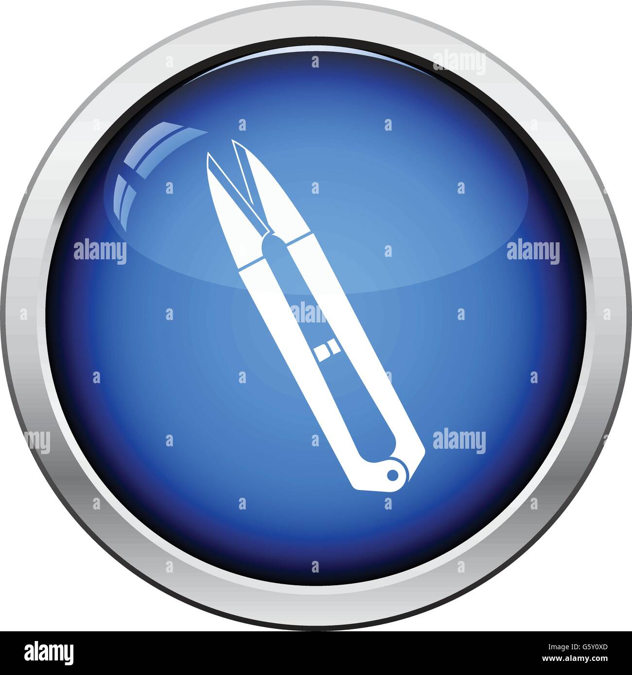 Seam ripper icon. Glossy button design. Vector illustration Stock ...