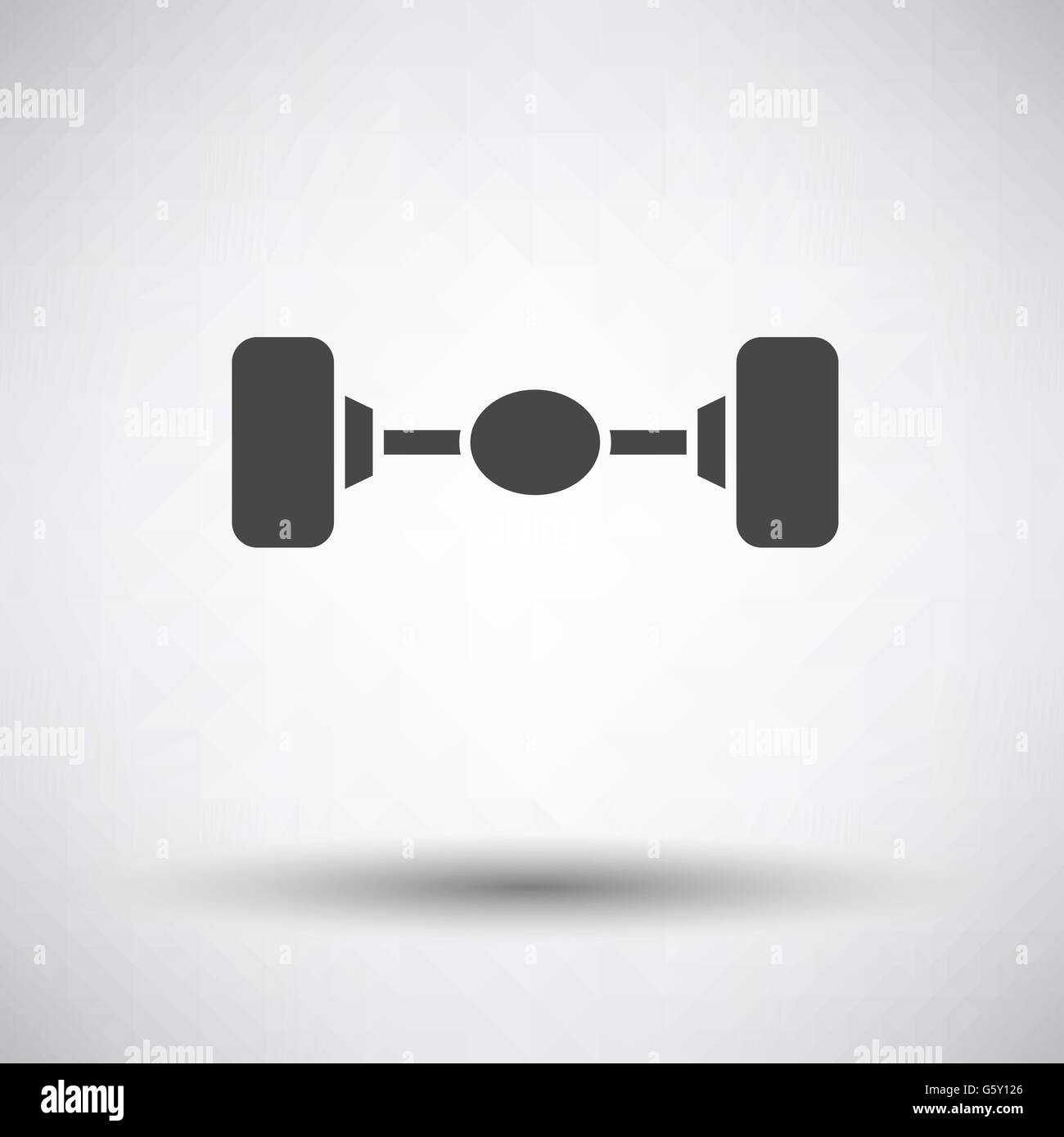 Car rear axle icon on gray background, round shadow. Vector ...