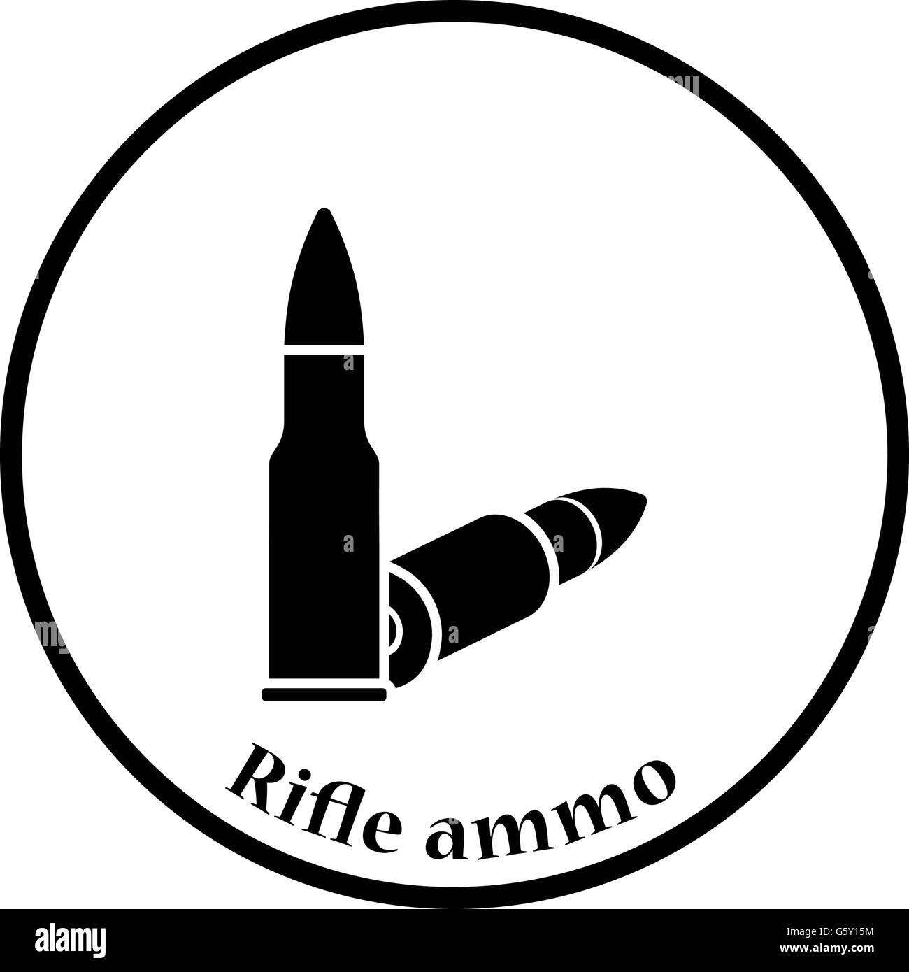 Rifle ammo icon. Thin circle design. Vector illustration Stock Vector ...