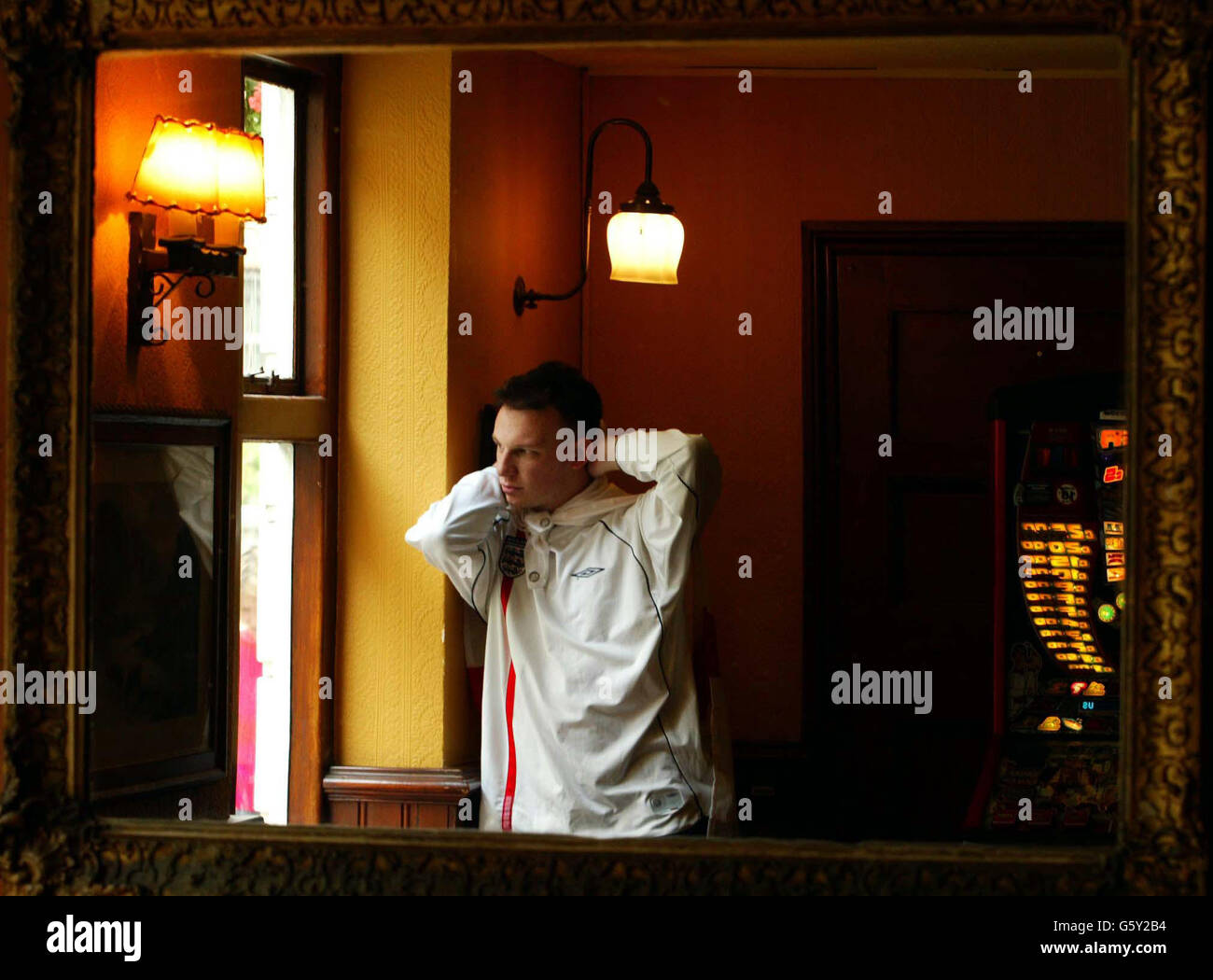 Time to reflect. England Fan Will Nicholas (23) from Cambridge in the ...