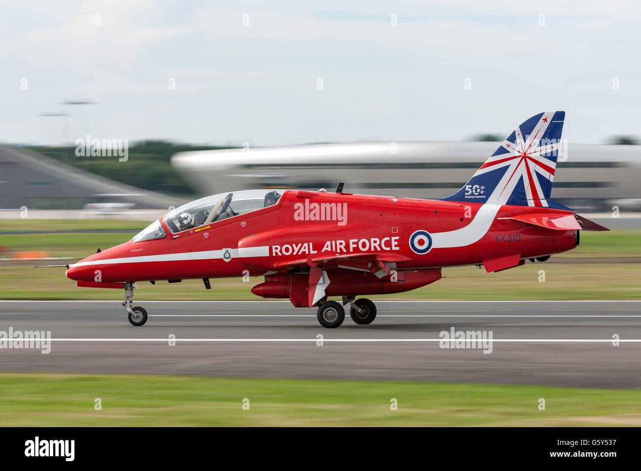 Royal Air Force (RAF) Red Arrows aerobatic display team performing at ...