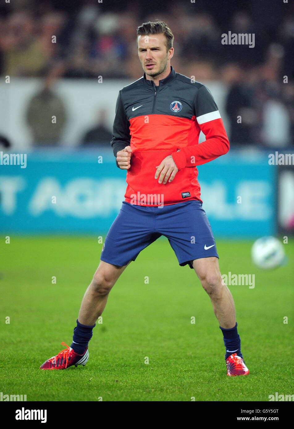 Paris Saint Germain's David Beckham warms up before the Coupe de France ...