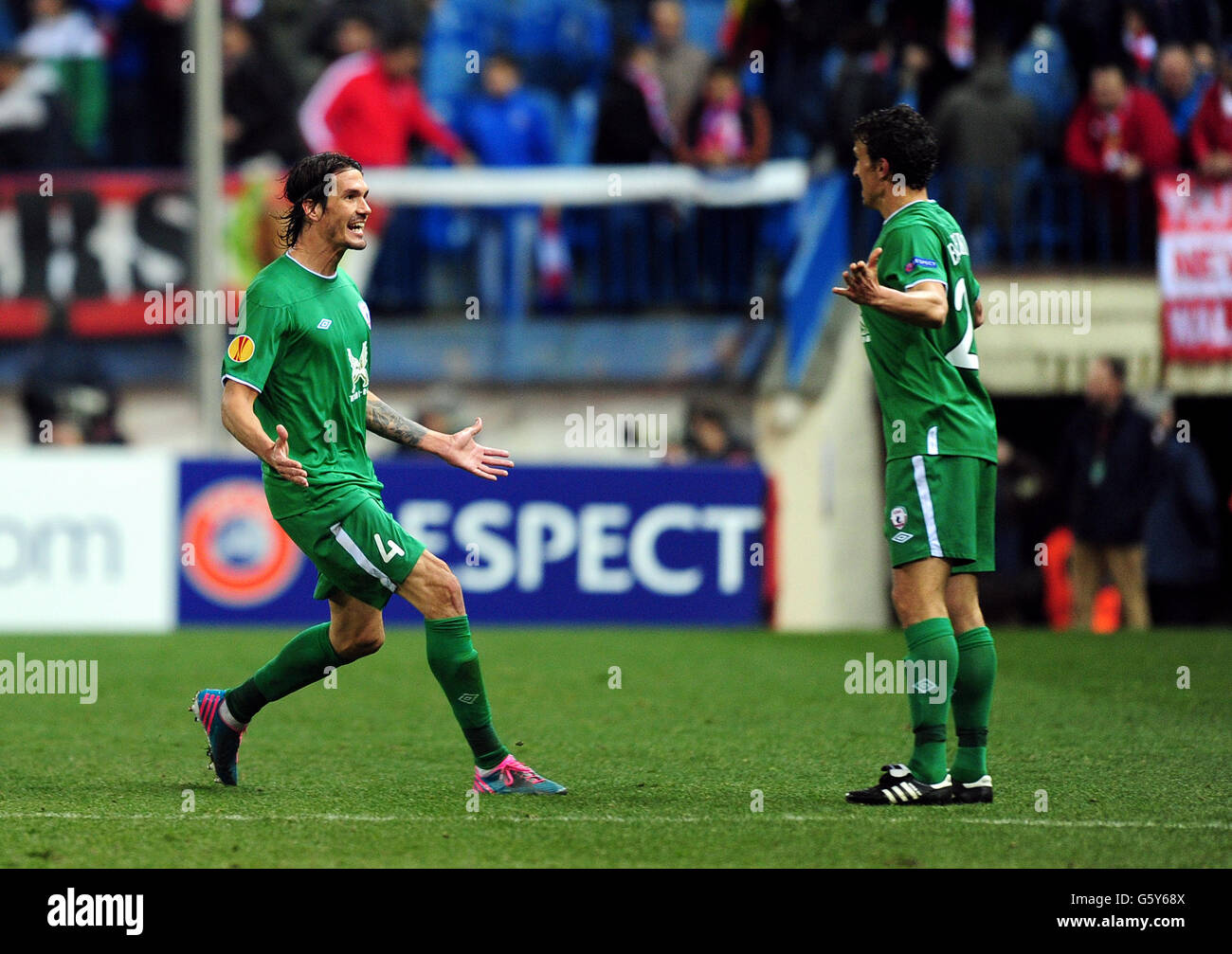 Rubin Kazan's Cesar (left) and Roman Eremenko celebrate Stock Photo - Alamy