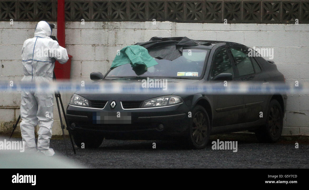 The scene where a man has been shot dead in Gormanstown, Co Meath Stock ...