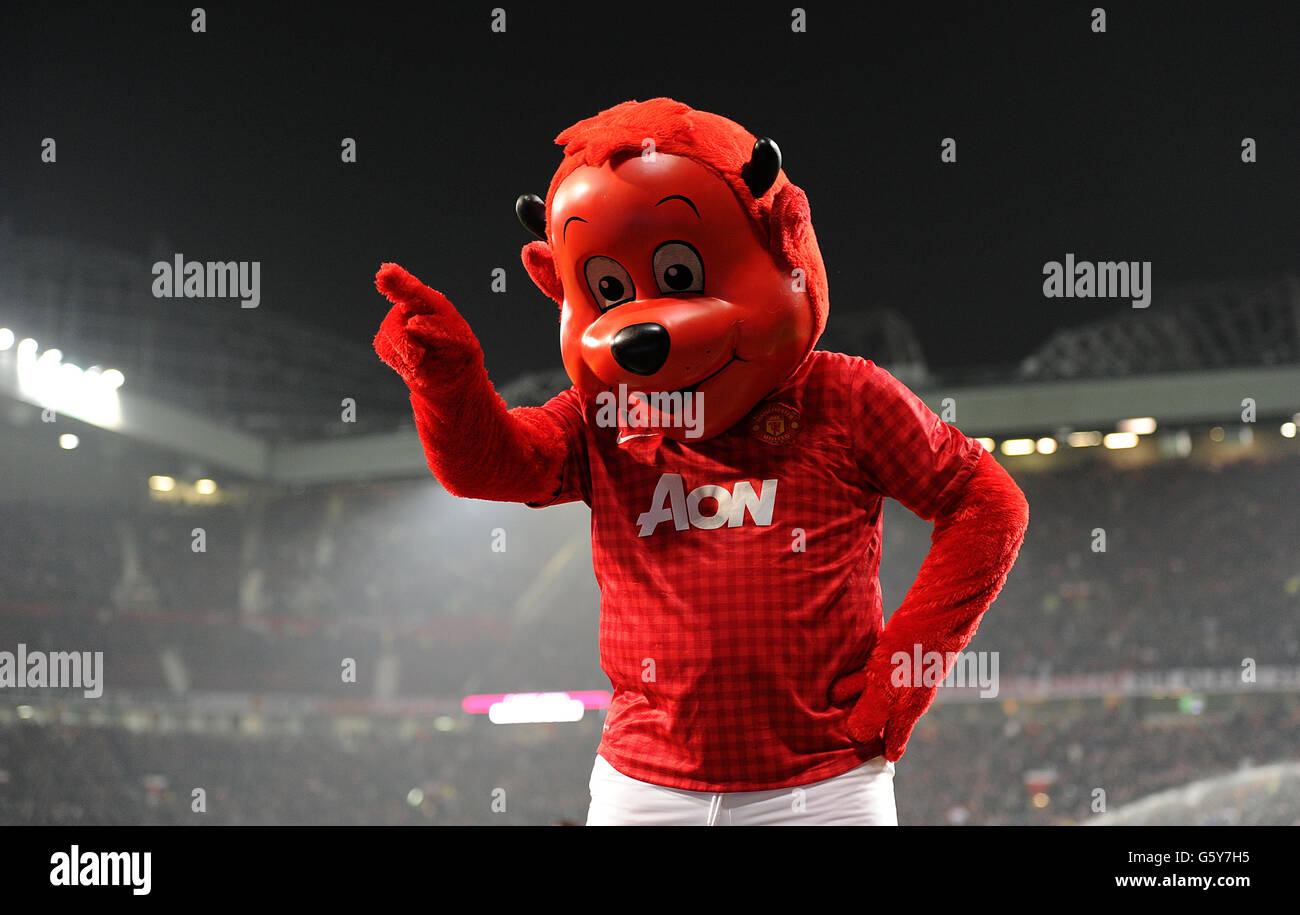 Old trafford manchester uniteds mascot fred the red hi-res stock ...