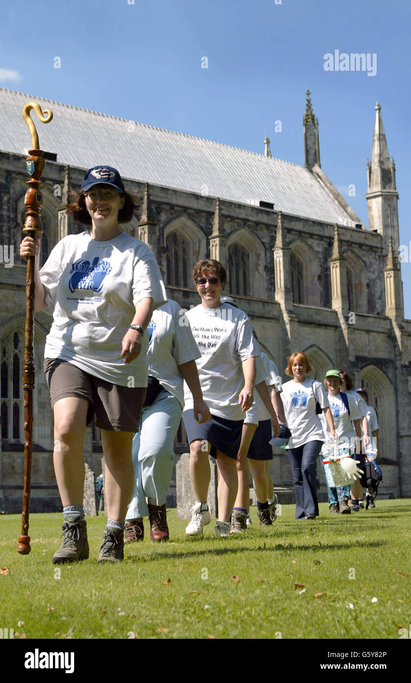 The 34 mile St Swithun's way walk Generic Health pics Stock Photo - Alamy
