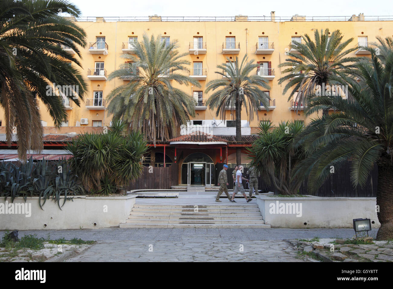 A general view of the former Ledra Palace Hotel inside the United ...