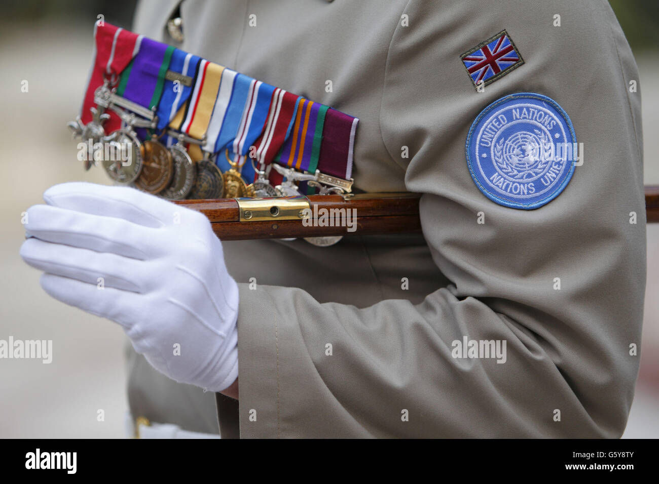 A general view of British soldiers in United Nations uniform in Cyprus ...