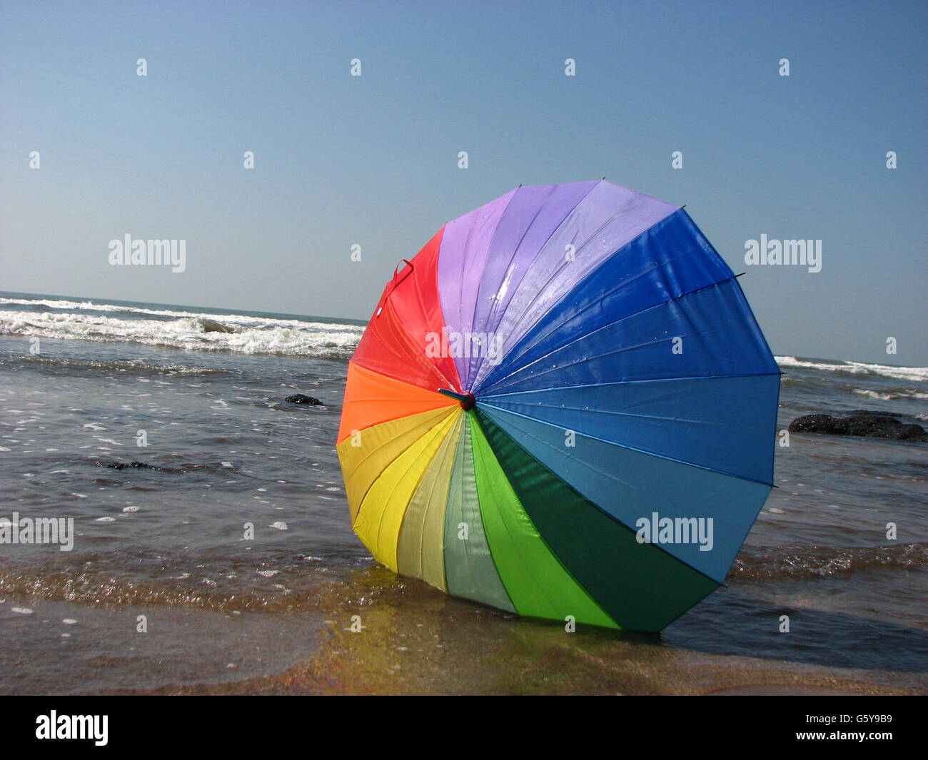 Colorful Beach Umbrella Stock Photo - Alamy