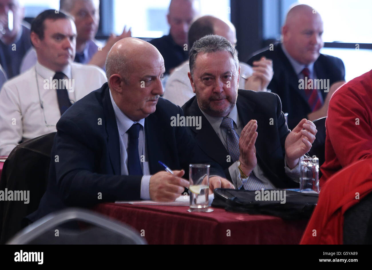 GRA General Secretary, PJ Stone (right) during a meeting of front line ...