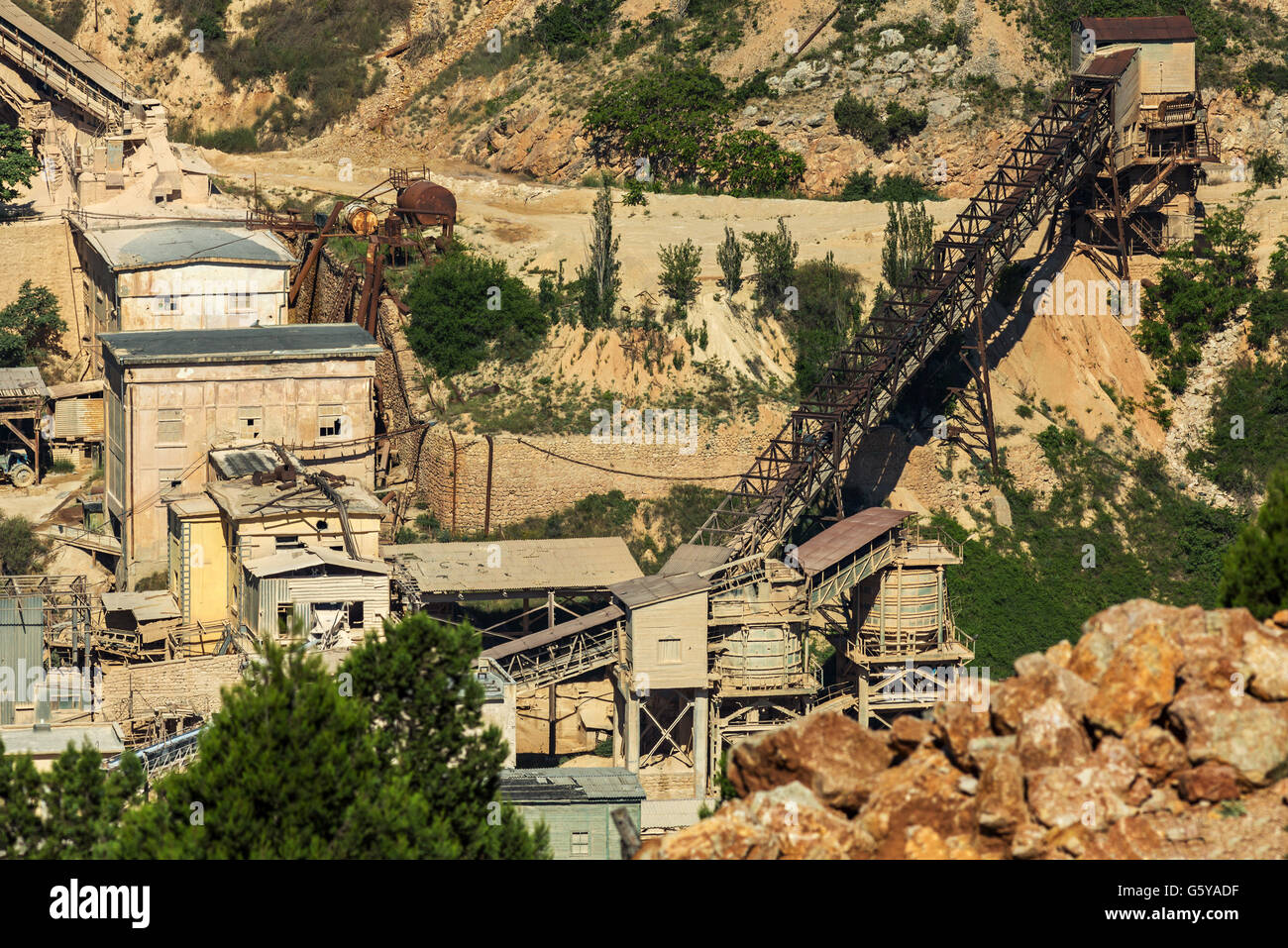 Field for the extraction of flux limestone in Balaclava Stock Photo - Alamy