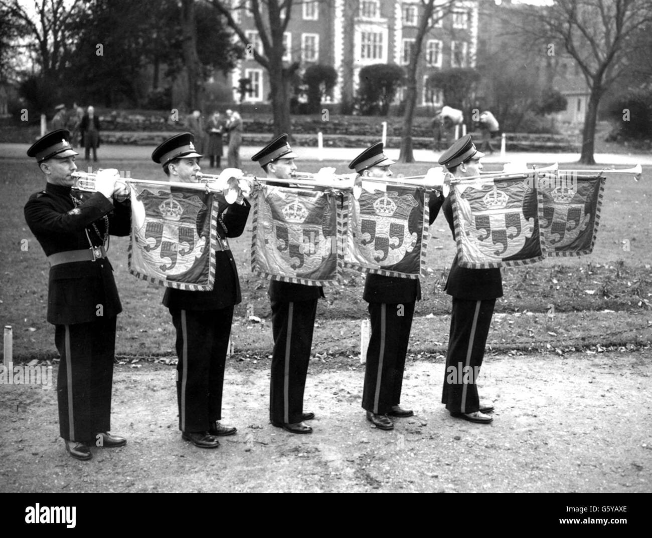 Trumpeters of the Black and White Stock Photos & Images - Alamy