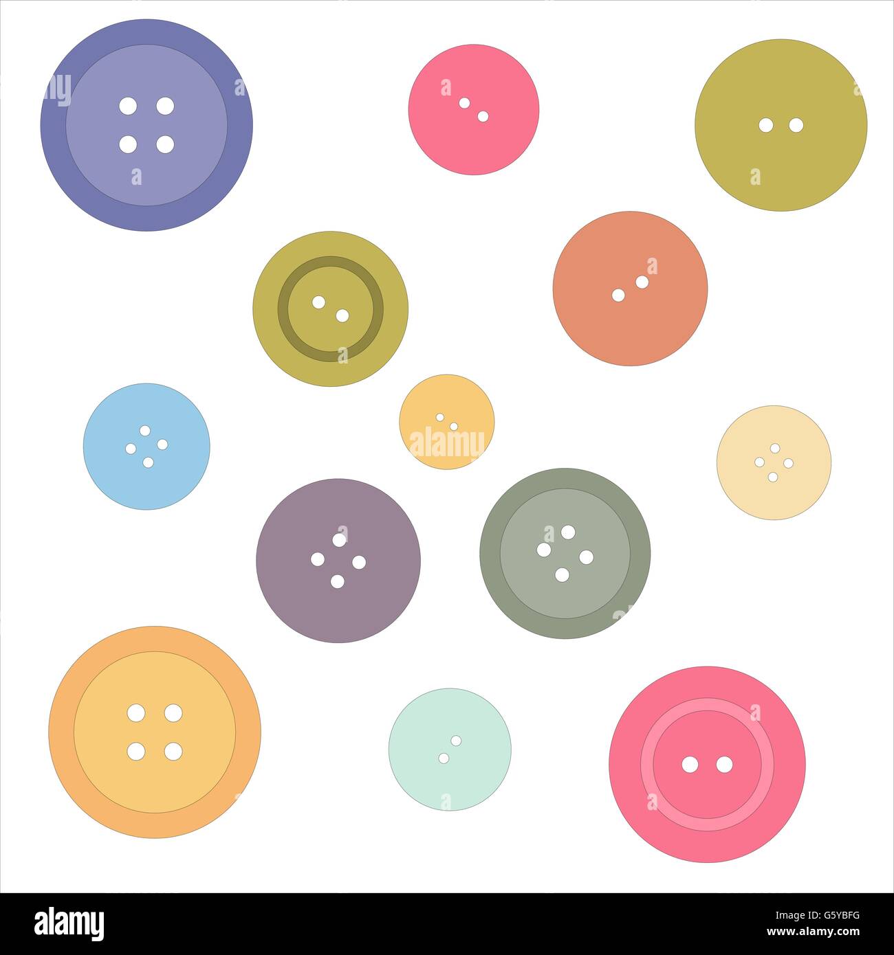 Cute colorful buttons on a white background Stock Vector Image & Art ...