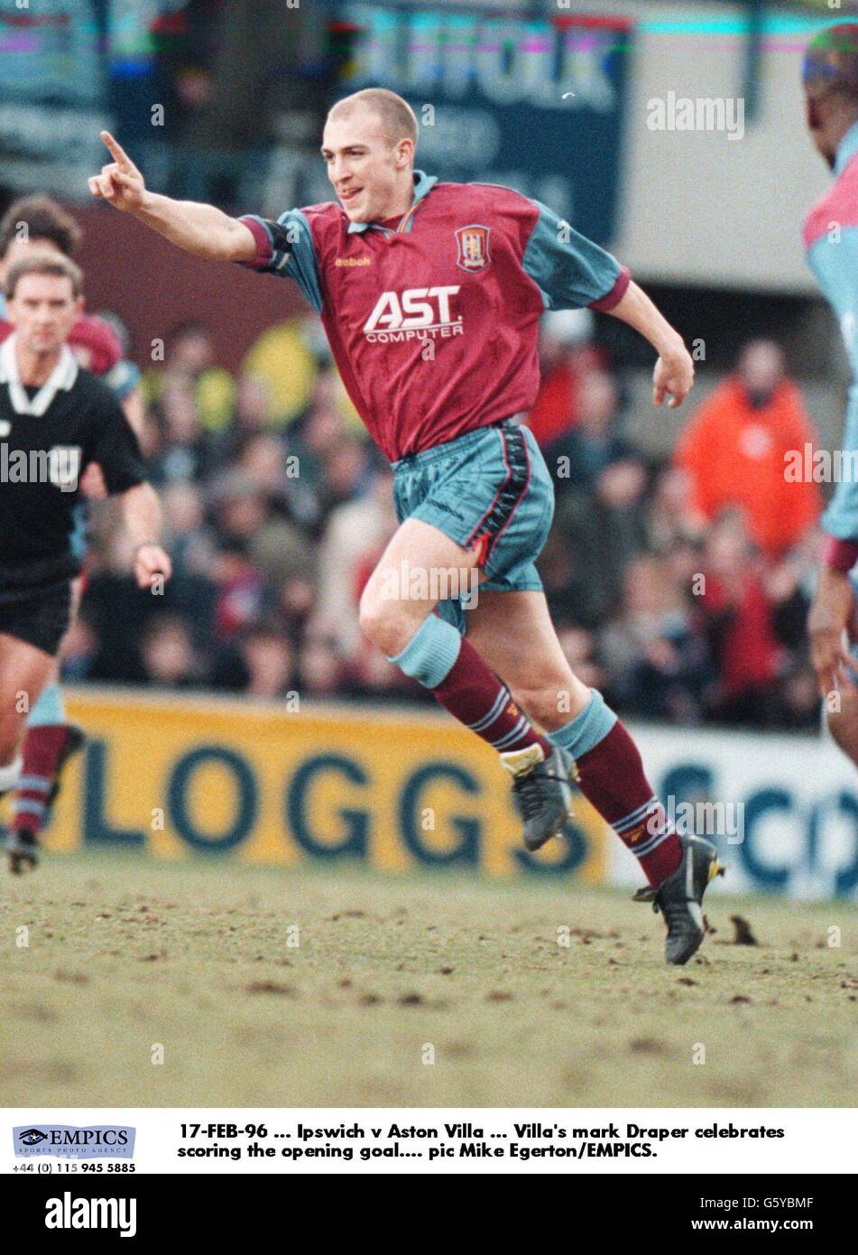 Aston villas mark draper celebrates hi-res stock photography and images ...