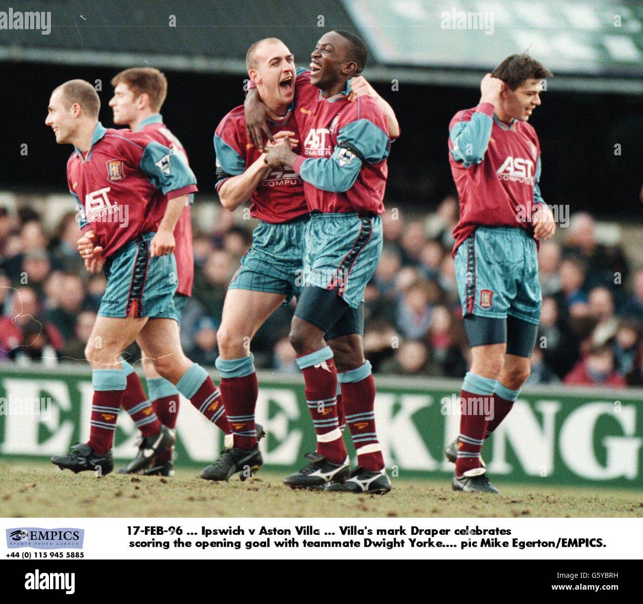 Aston villas mark draper celebrates hi-res stock photography and images ...